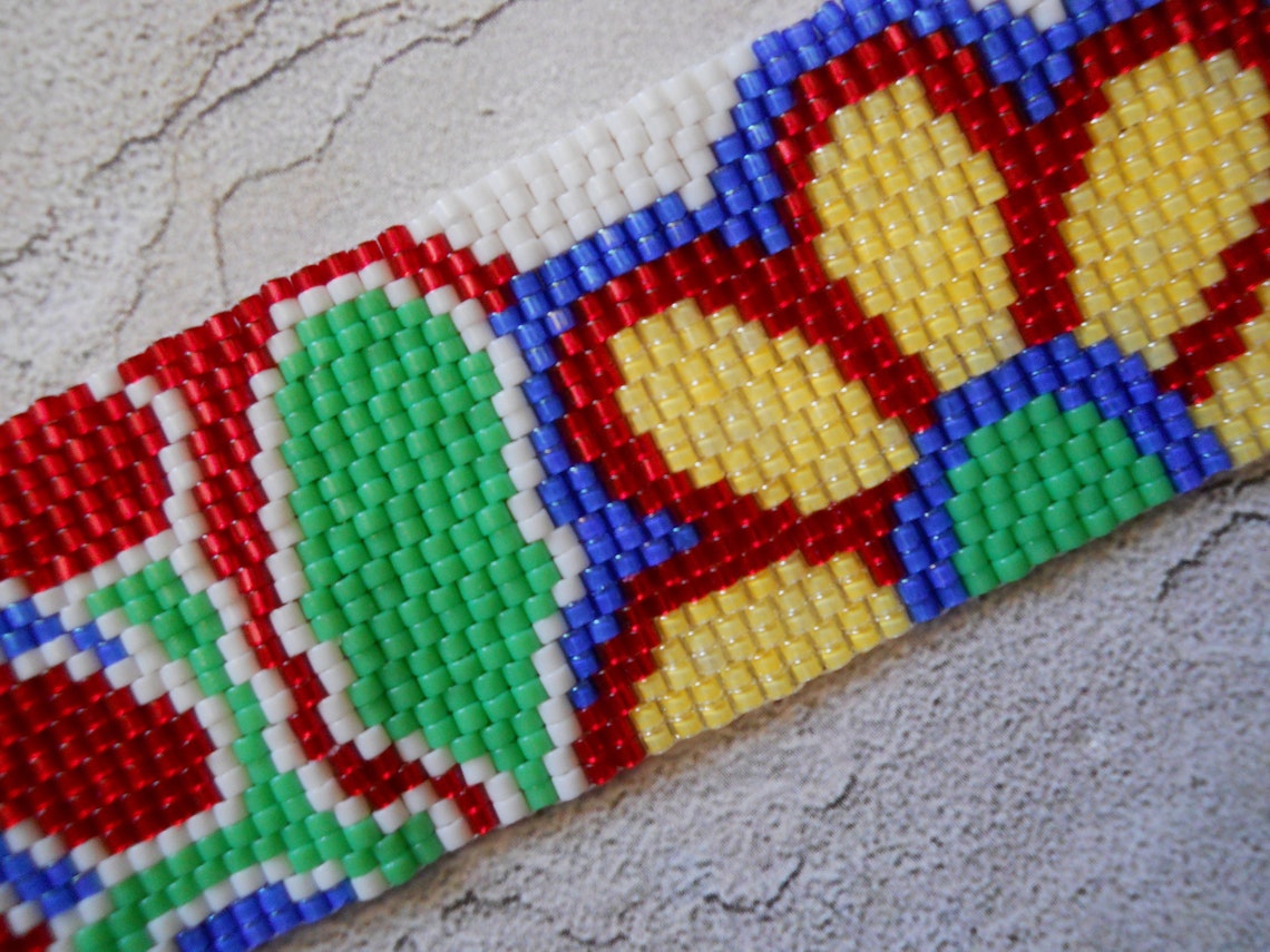 PATTERN: 2-drop Even Count Peyote Stitch Bracelet, "hearts & Flowers ...