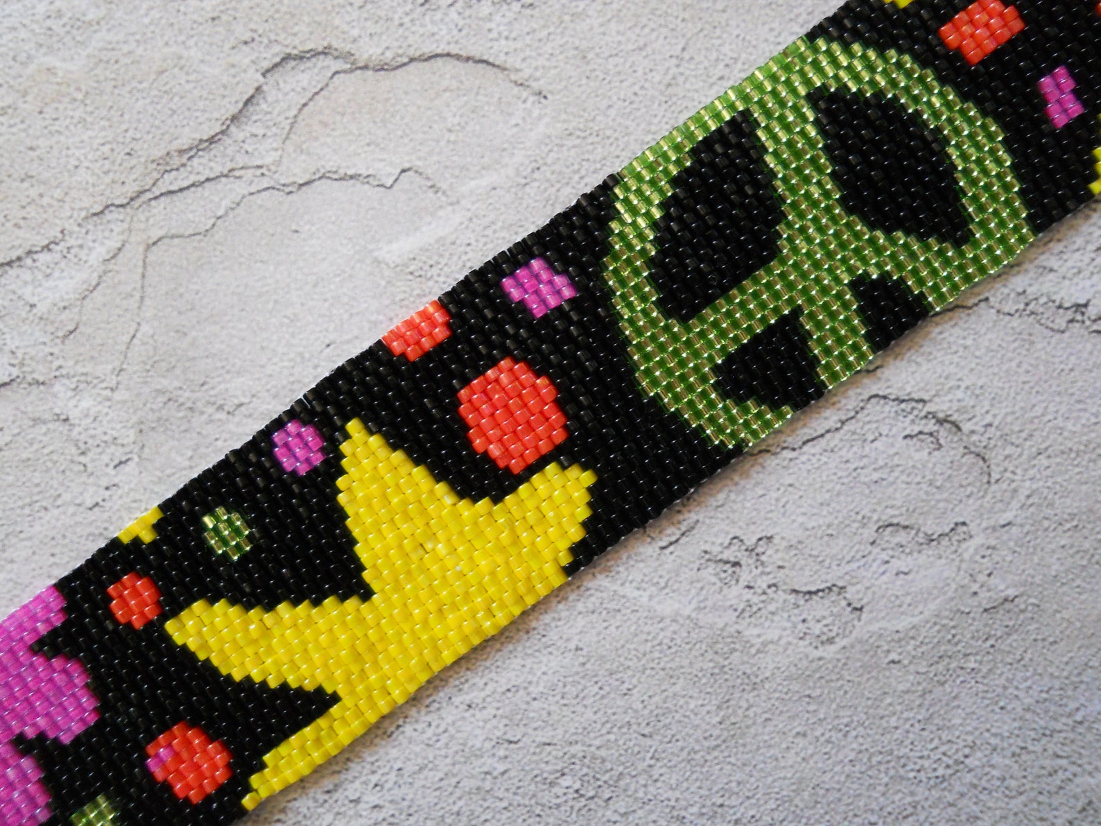 PATTERN: 2-drop Peyote Stitch Bracelet, "peace", Retro, 5 Colors - Etsy
