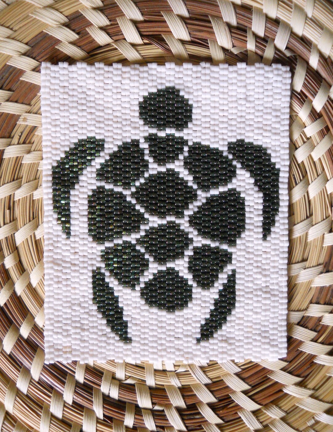 PATTERN: 2-drop Even Count Peyote Stitch Mini-tapestry, "turtle", 2 ...