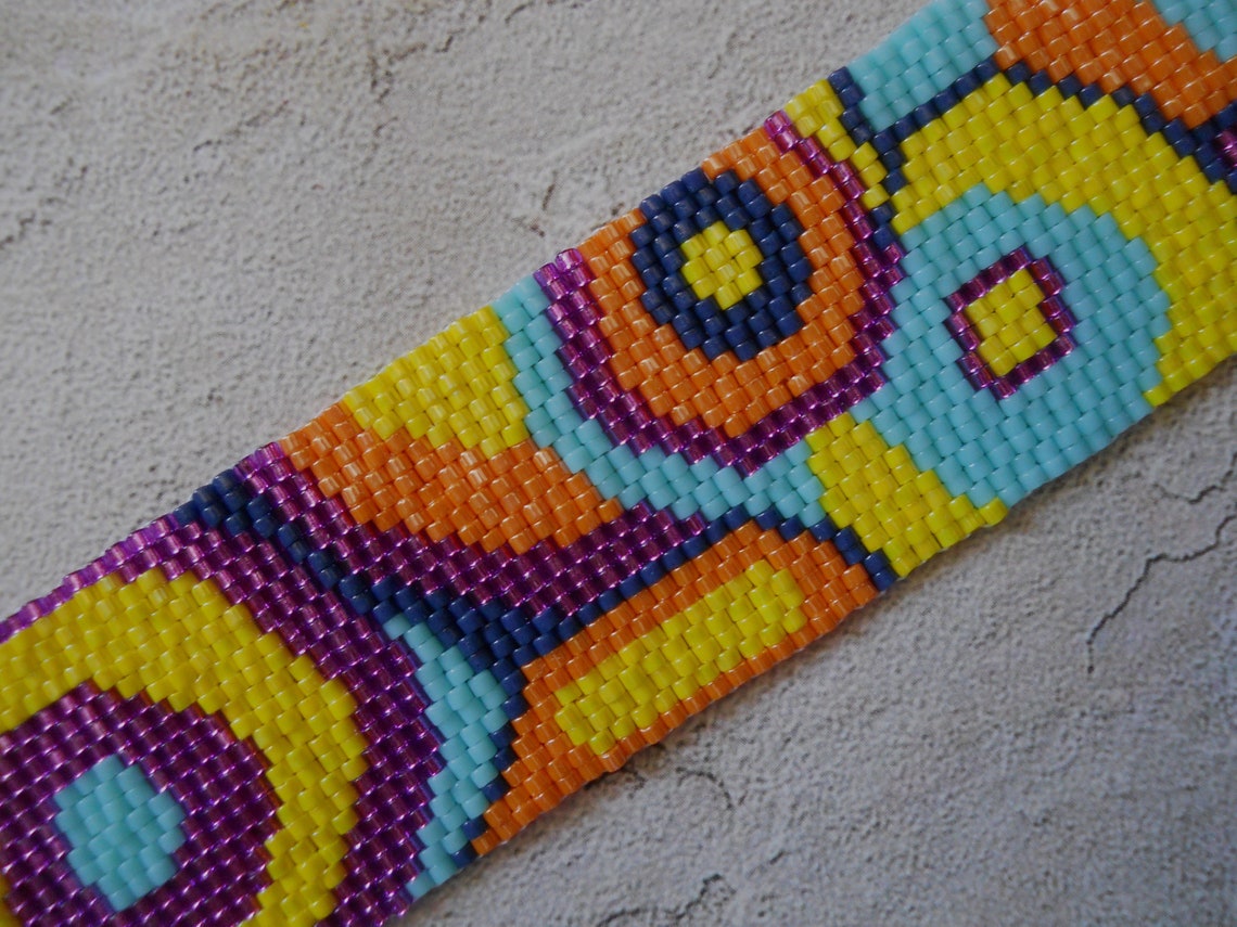 PATTERN: 2-drop Even Count Peyote Stitch Bracelet Retro - Etsy