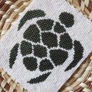 PATTERN: 2-drop Even Count Peyote Stitch Mini-tapestry, "turtle", 2 ...