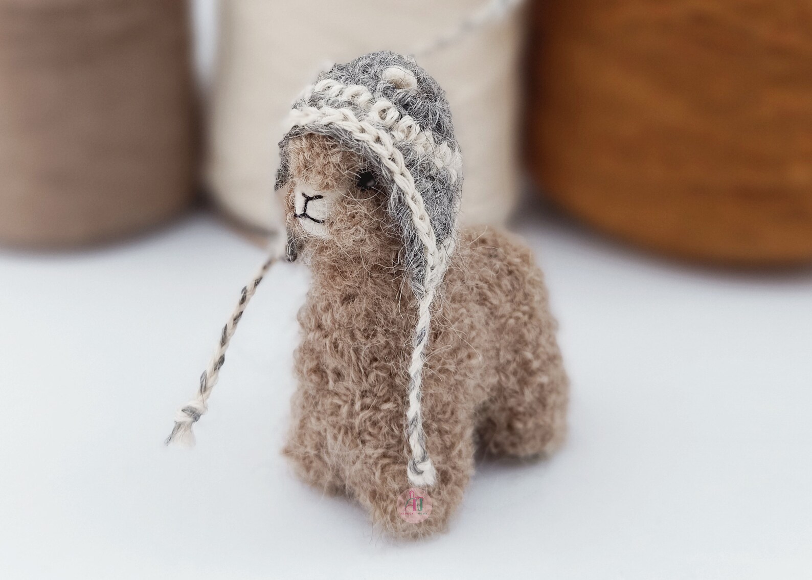 3.5 IN Needle Felted Alpaca Sculptures With Chullo Felted Animals by ...