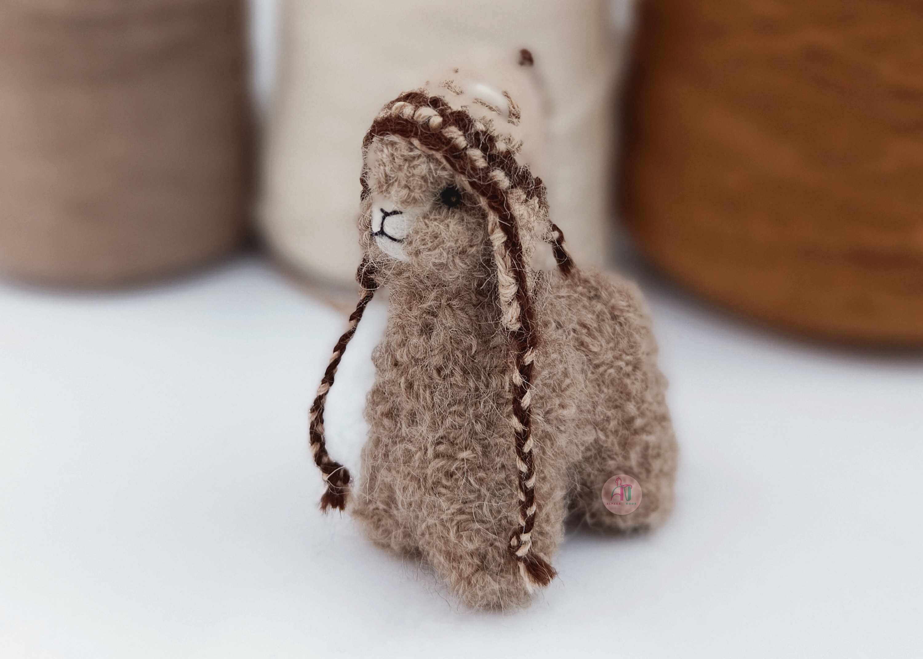 3.5 IN Needle Felted Alpaca Sculptures With Chullo Felted Animals by ...