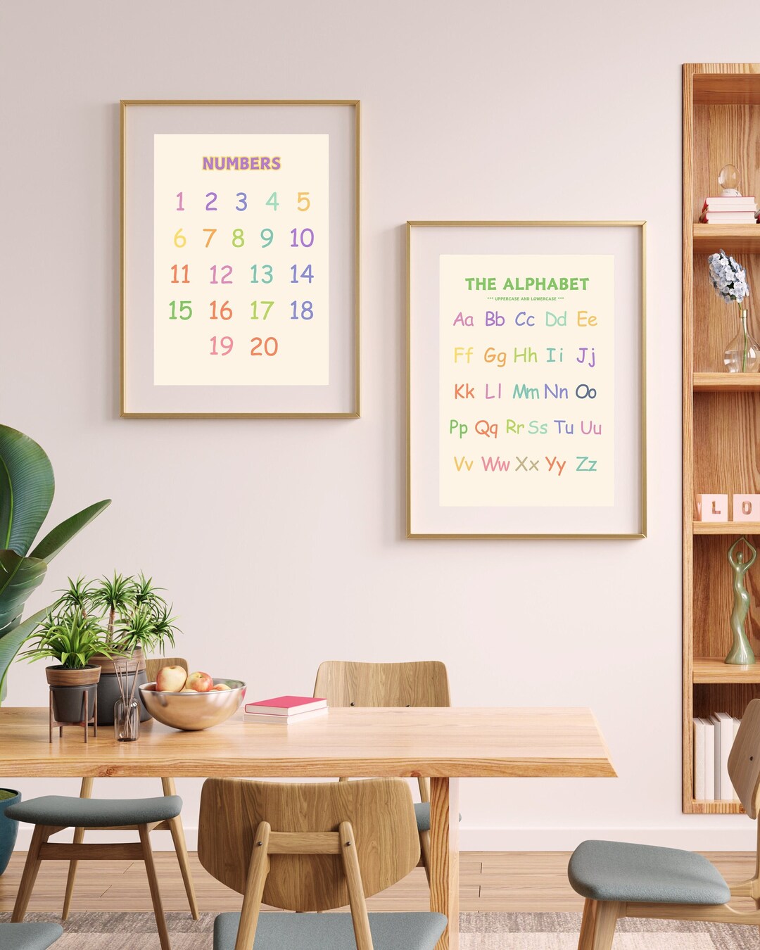 Numbers Poster and Alphabet Poster Educational Poster - Etsy