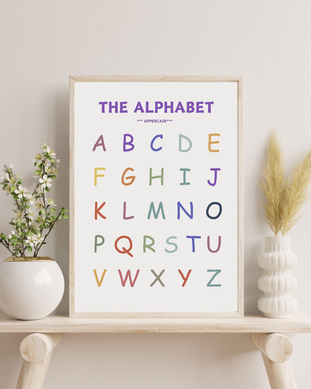 Educational Alphabet Poster Full Colors - Etsy