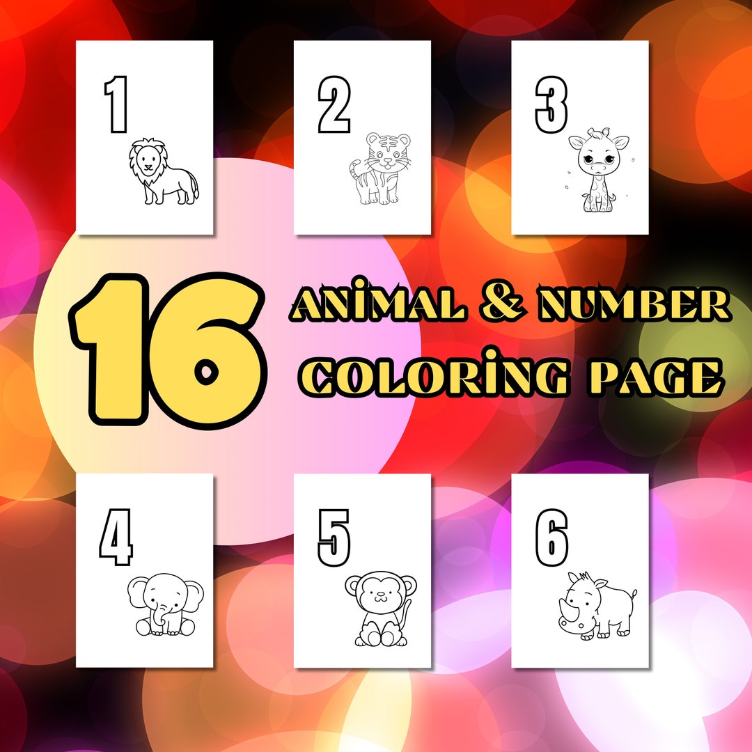 16 Easy Animals and Numbers Coloring Pages for Kids, Toodlers ...