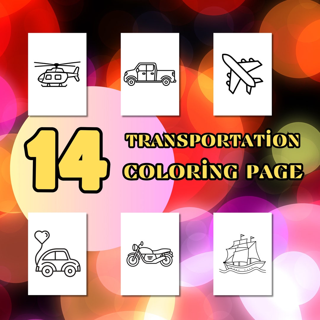 14 Easy Transportation Coloring Pages for Kids, Toodlers, Homeschool ...