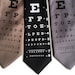Eye Chart Tie. Optometrist Gift, Eye Doctor Necktie. Gift for Optician ...