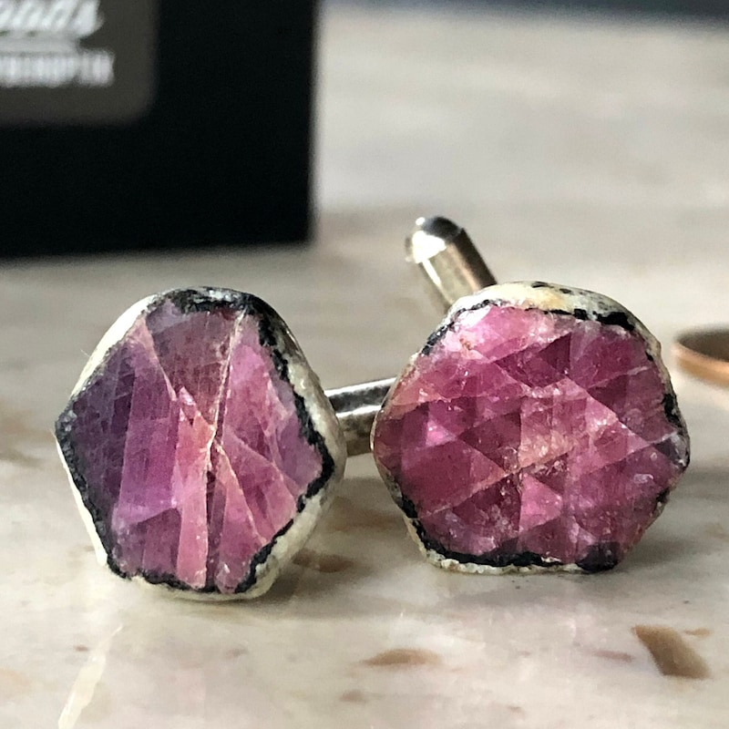 Cufflink With Natural Ruby - Etsy