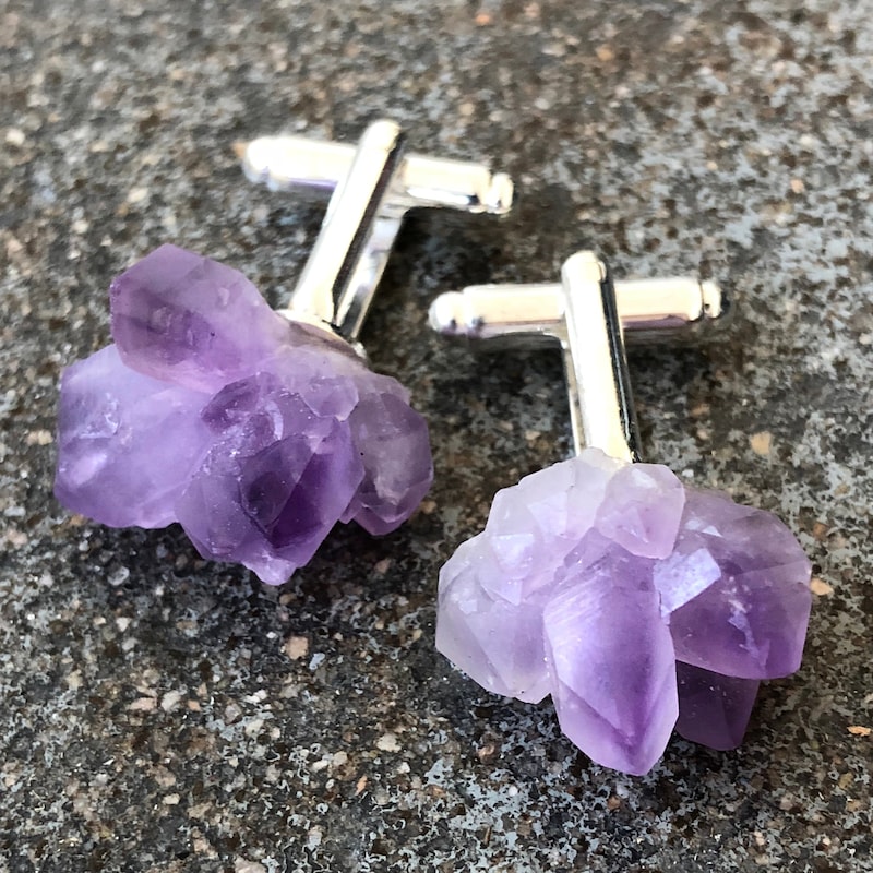 Amethyst Cufflinks - Etsy