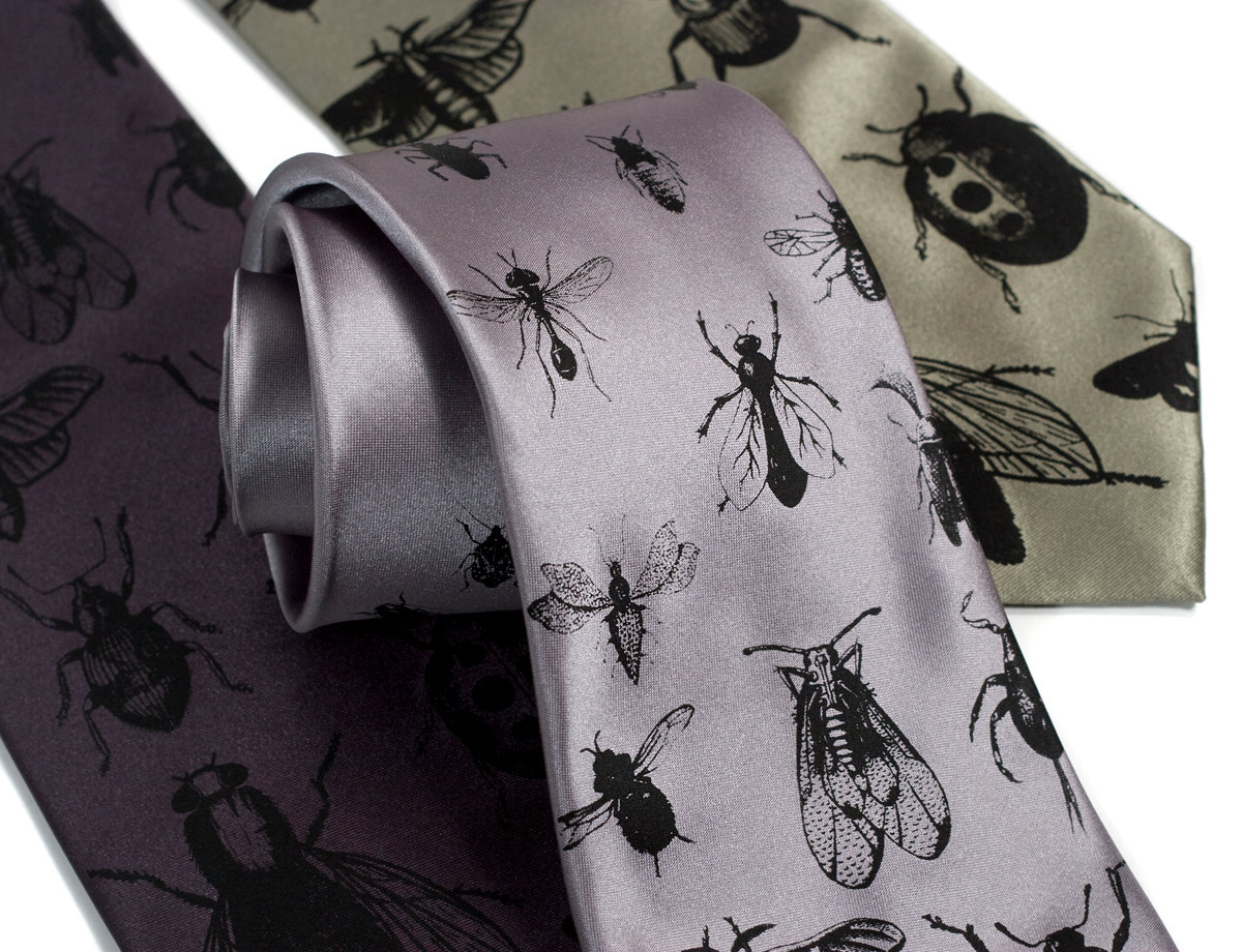 Insect Necktie. Buggy Code, Geek Gift, Entomology, Pest Control. Bug ...