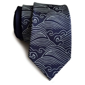 Sea Waves Necktie. Crashing Waves Tie. Beach Wedding Groomsman Necktie ...