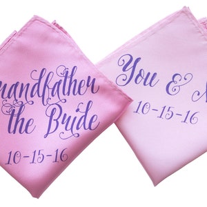 Custom Initial Wedding Pocket Square, Handwritten Pretty Script ...