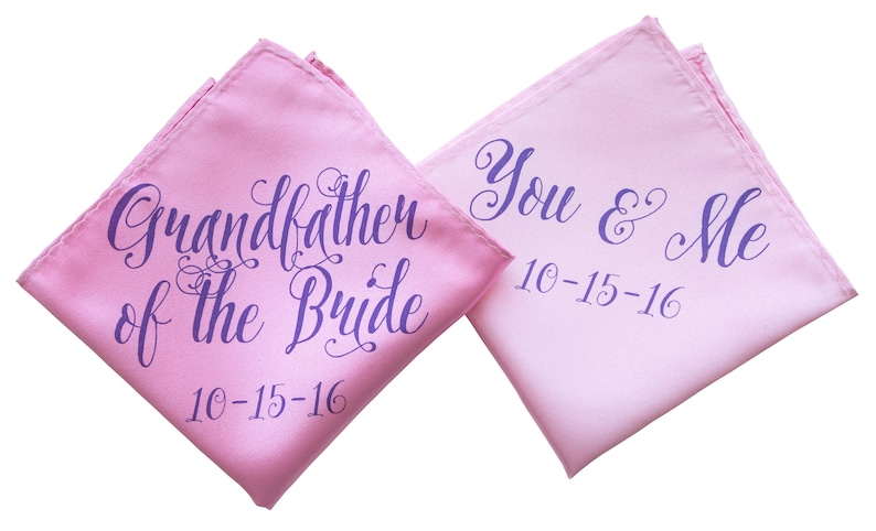 Custom Initial Wedding Pocket Square, Handwritten Pretty Script ...