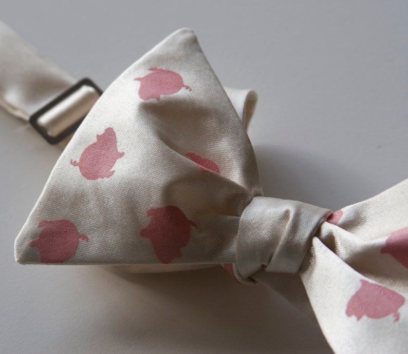 Pigs Bow Tie. Self Tie Bow Tie Polka Dot Print Bow Tie. | Etsy