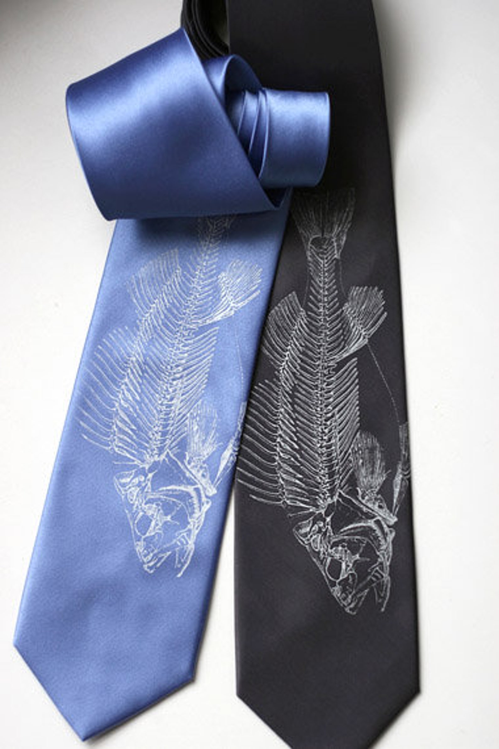 Fish Tie. Fish Skeleton Necktie Fishbone Tie. Gift for | Etsy