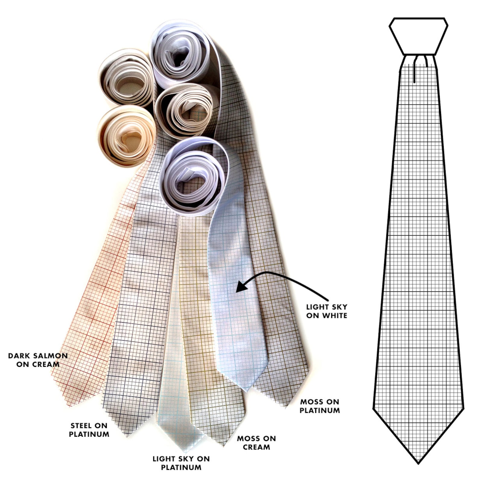 Graph Paper Necktie. Engineering Grid Paper Tie. Silkscreened - Etsy