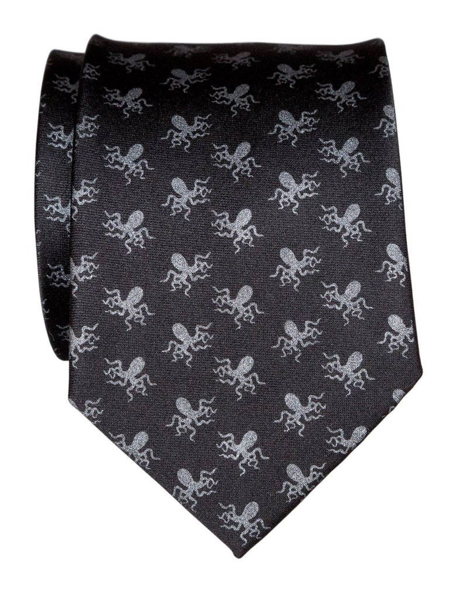 Octopus Silk Necktie Squid Tie Cephalopod Gift for Cthulhu Fans, Kraken ...