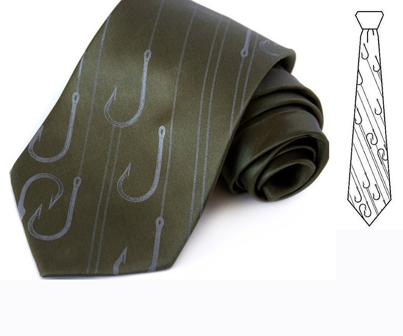 Fish Hook Necktie Fly Fishing Gift Fish Tie. Fisherman's - Etsy