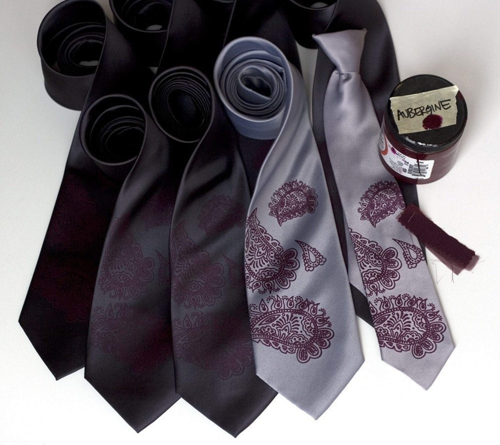 Set of 8 Wedding Neckties. Custom Printed Ties, Personalized Custom ...