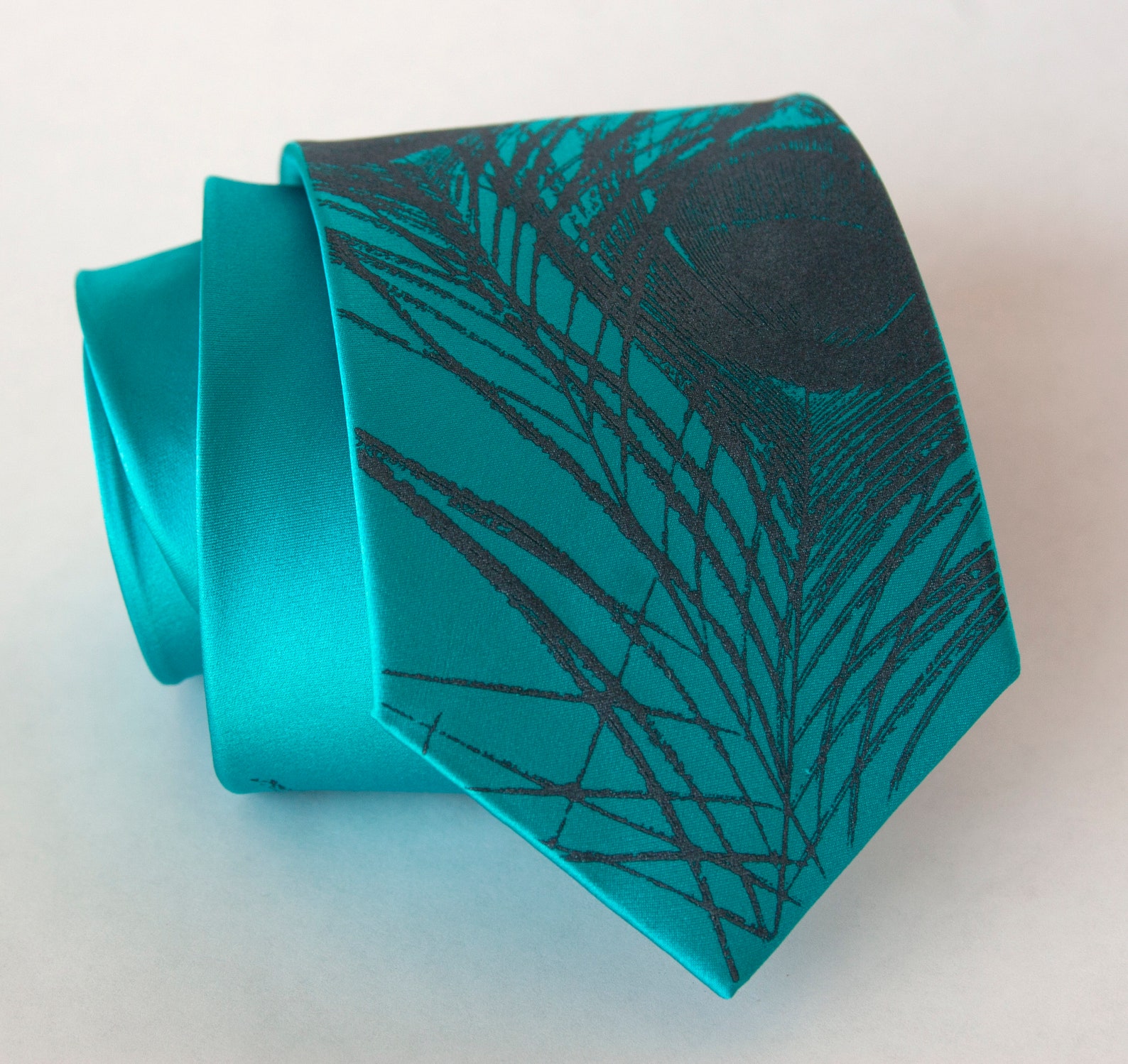 Peacock Feather Tie mens silk necktie. Art deco wedding | Etsy