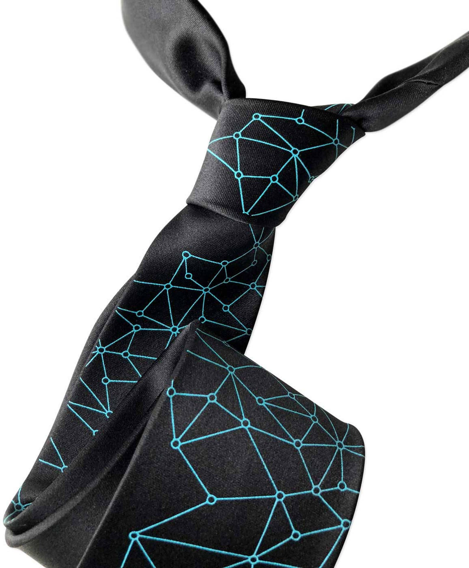 Blockchain Necktie Crypto Big Data Geometric Tie. | Etsy