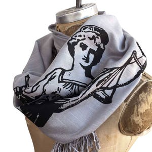Lady Justice Scarf Law Gift. Scales of Justice Fringed - Etsy