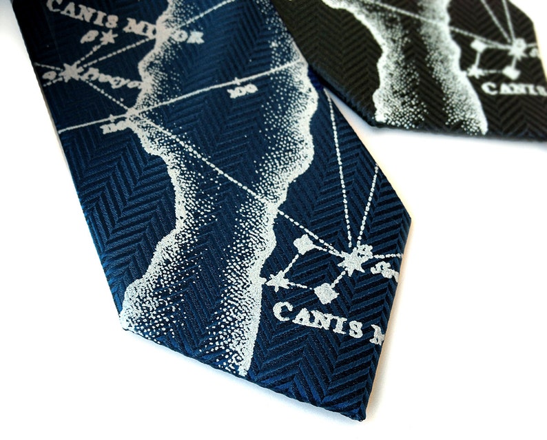 Galaxy Necktie. Star Chart Constellations. Silkscreened - Etsy