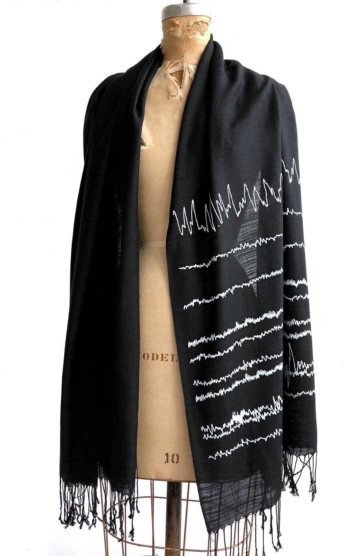 Brainwaves Print Scarf EEG Printed Scarf. Insomniac Gift. | Etsy