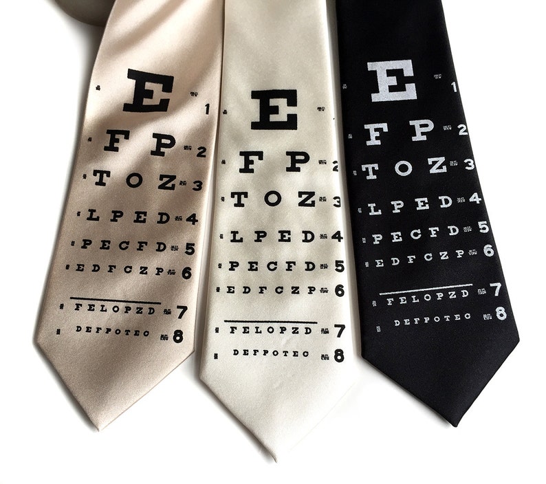 Eye Chart Tie. Optometrist Gift, Eye Doctor Necktie. Gift for Optician ...