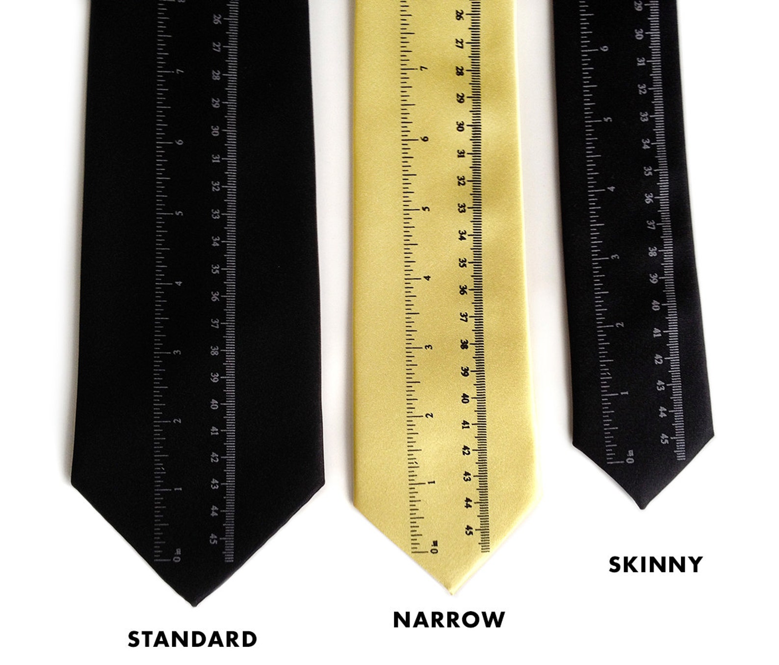 Ruler necktie. Measuring tape silkscreened men's tie. Math | Etsy