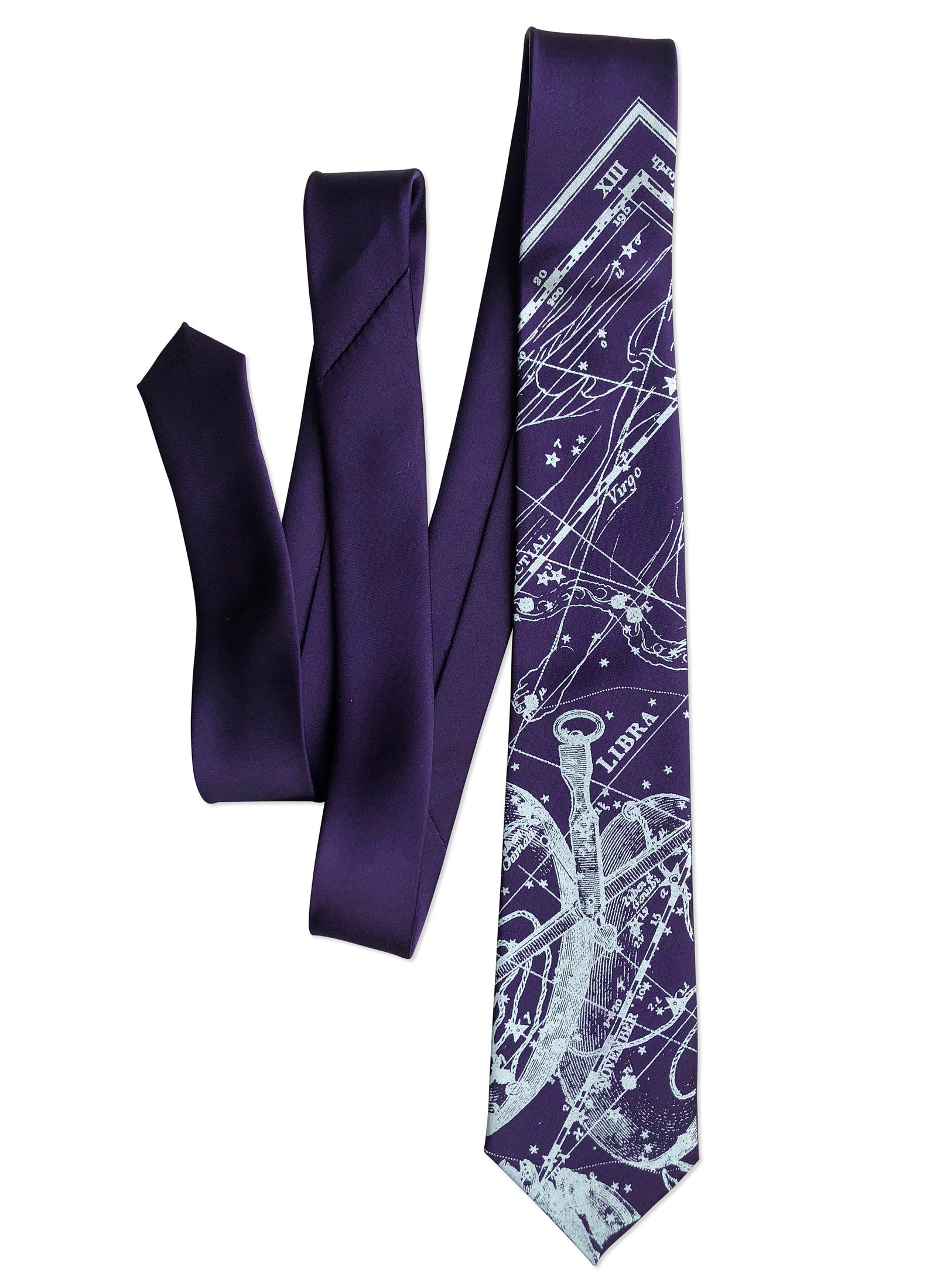 Libra Zodiac Necktie. Scales Constellation Star Chart Men's Tie ...