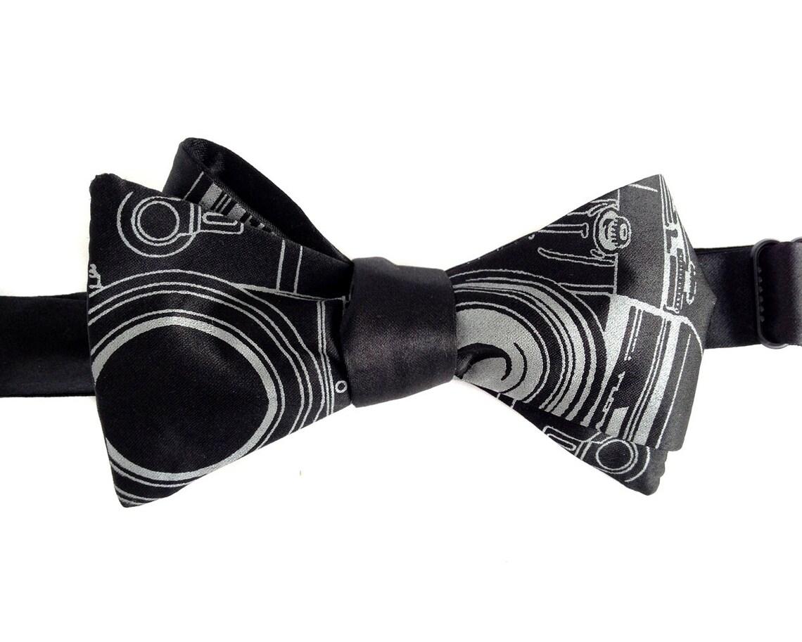 Camera Bow Tie. Self Tie Men's Black Bow Tie. Dove Gray - Etsy