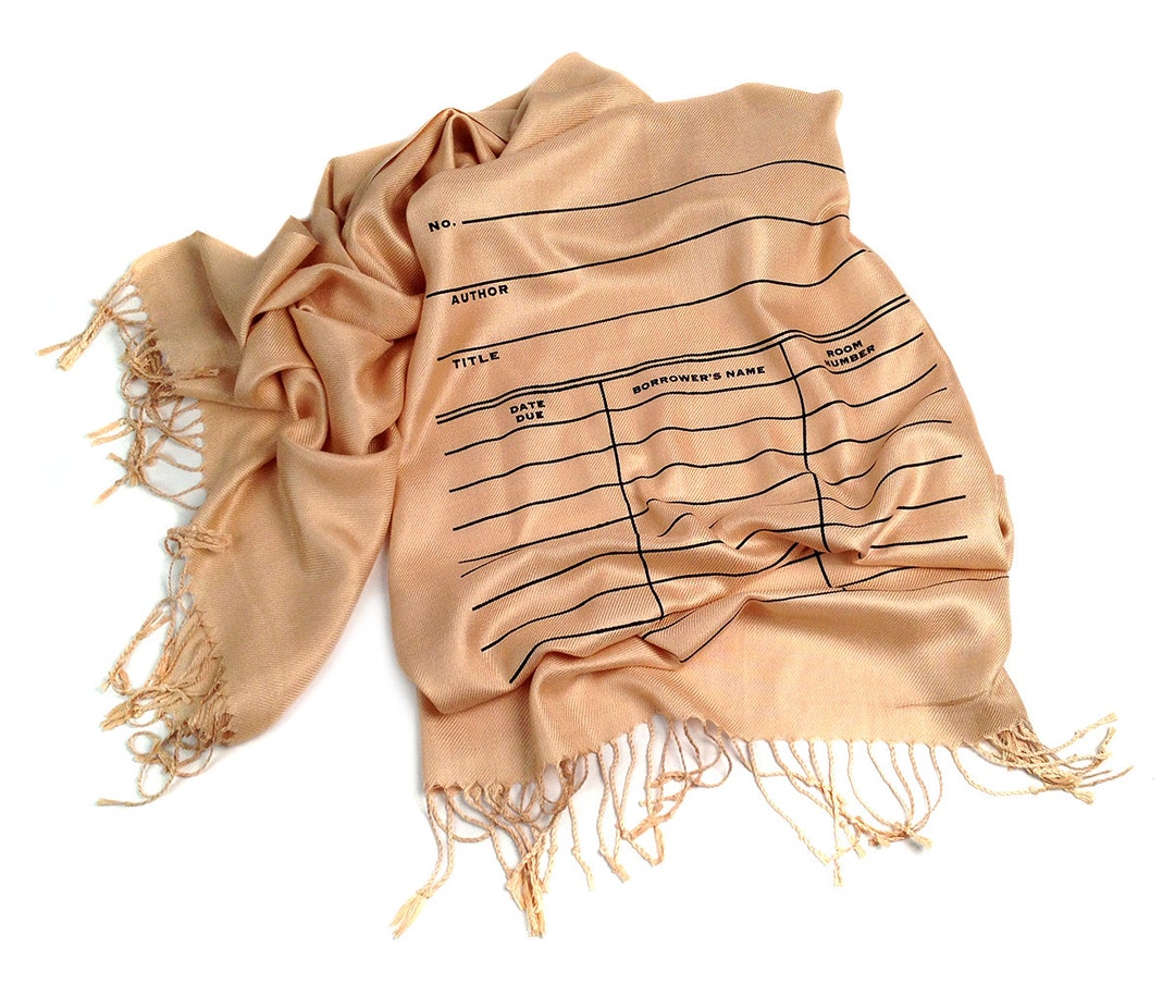 Library Card Scarf. Librarian Gift - Reading - Gift for Book Lover ...