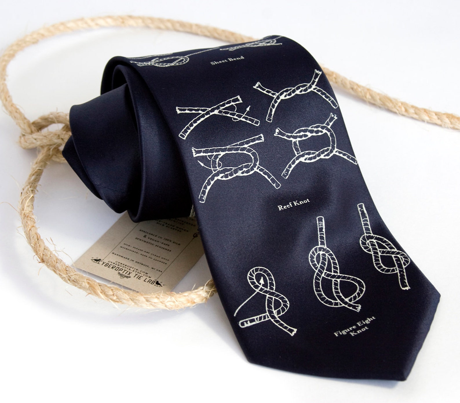 Sailing Knots Necktie. Boy Scout Knots Tying Diagram Mens Tie | Etsy