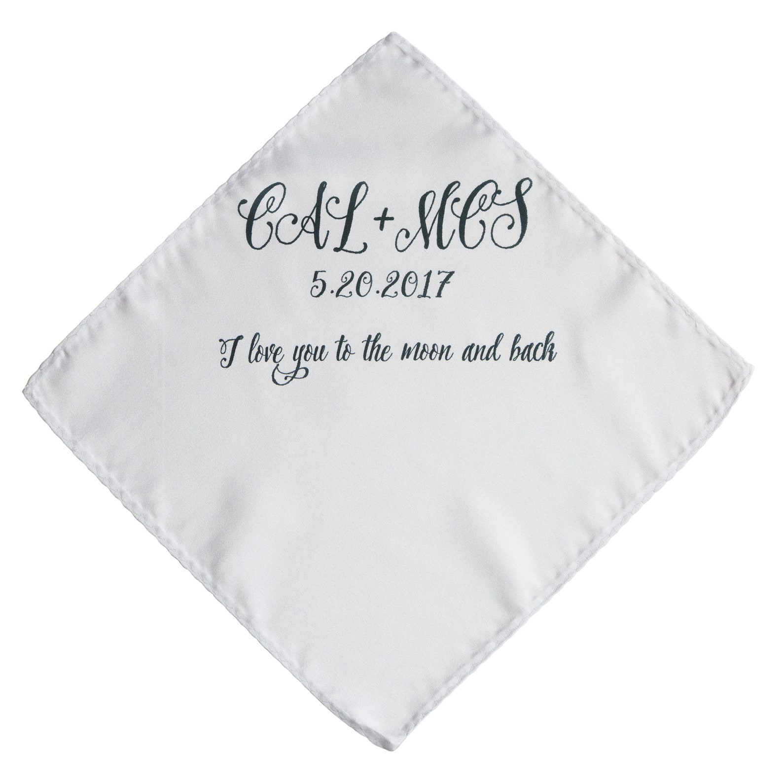 Custom Initial Wedding Pocket Square Handwritten Pretty | Etsy