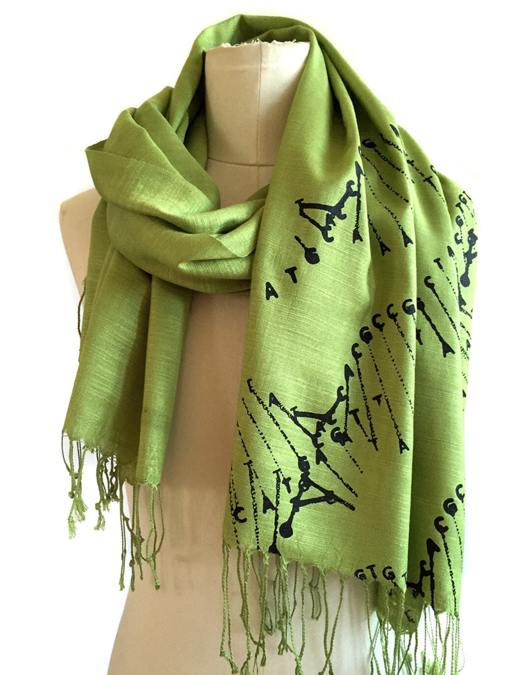 DNA Scarf. DNA Double Helix Bamboo Pashmina, Hand Screen Printed. Your ...