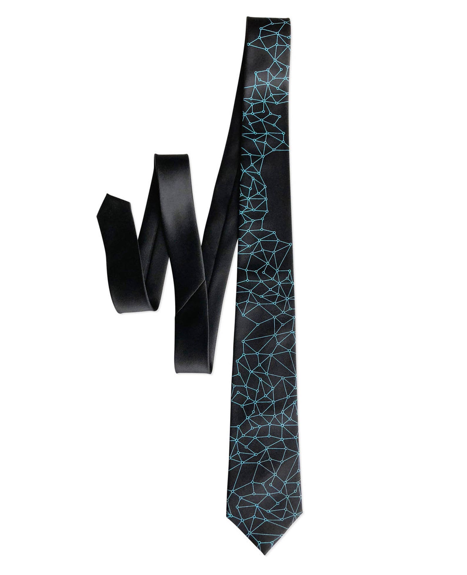 Blockchain Tie, Ethereum, Crypto, Bitcoin Tie. Geometric Pattern Silk ...