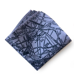 Paris Map Pocket Square. French Map Hanky. Paris France Wedding ...