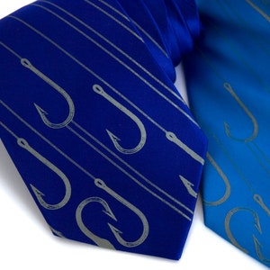 Fishing Tie, Fly Fishing. Fish Hook Necktie. Gift for Angler, Hunter ...