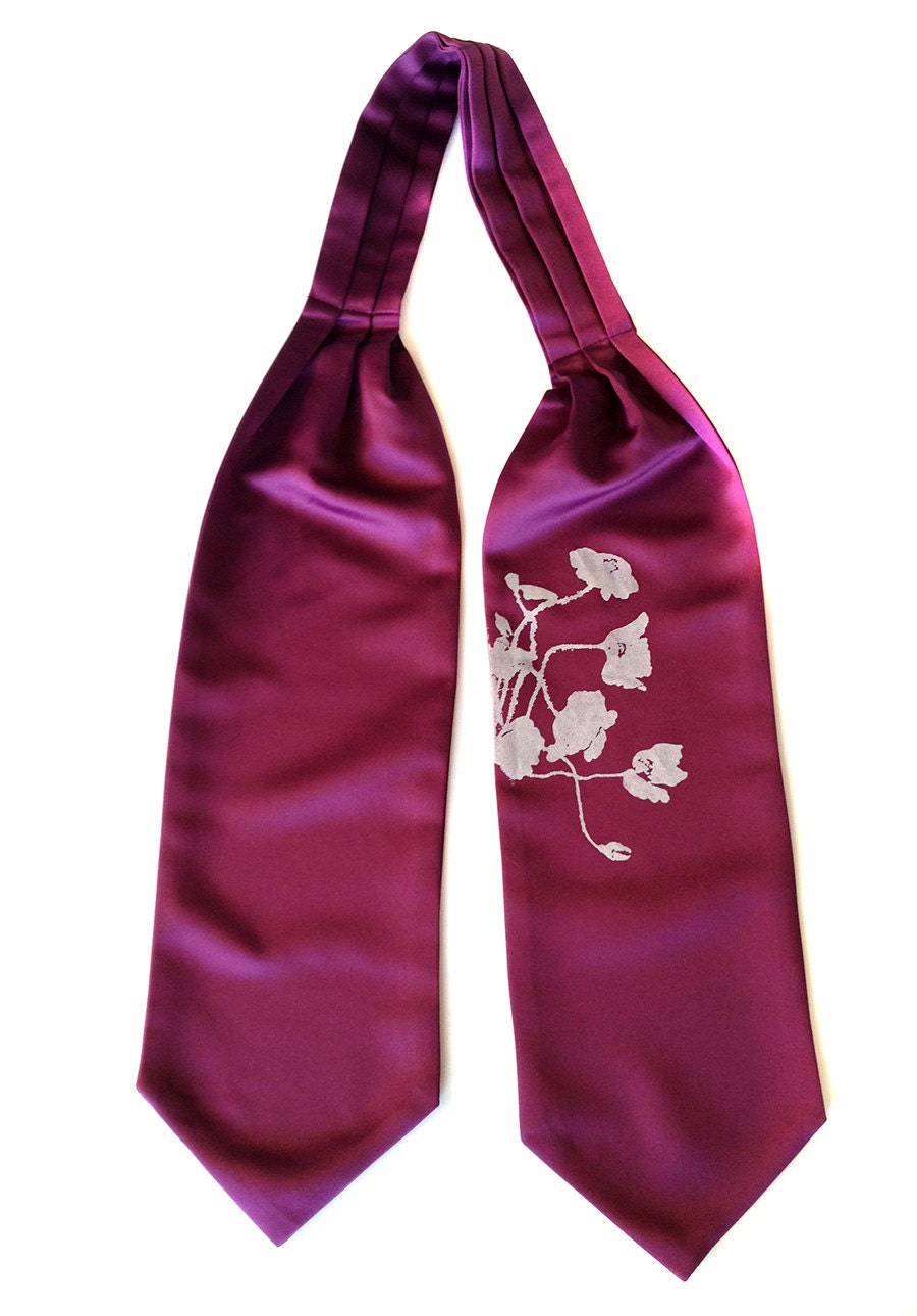 Poppy Cravat Tie Wedding Ascot Tie. Ascots for Men Self Tie - Etsy