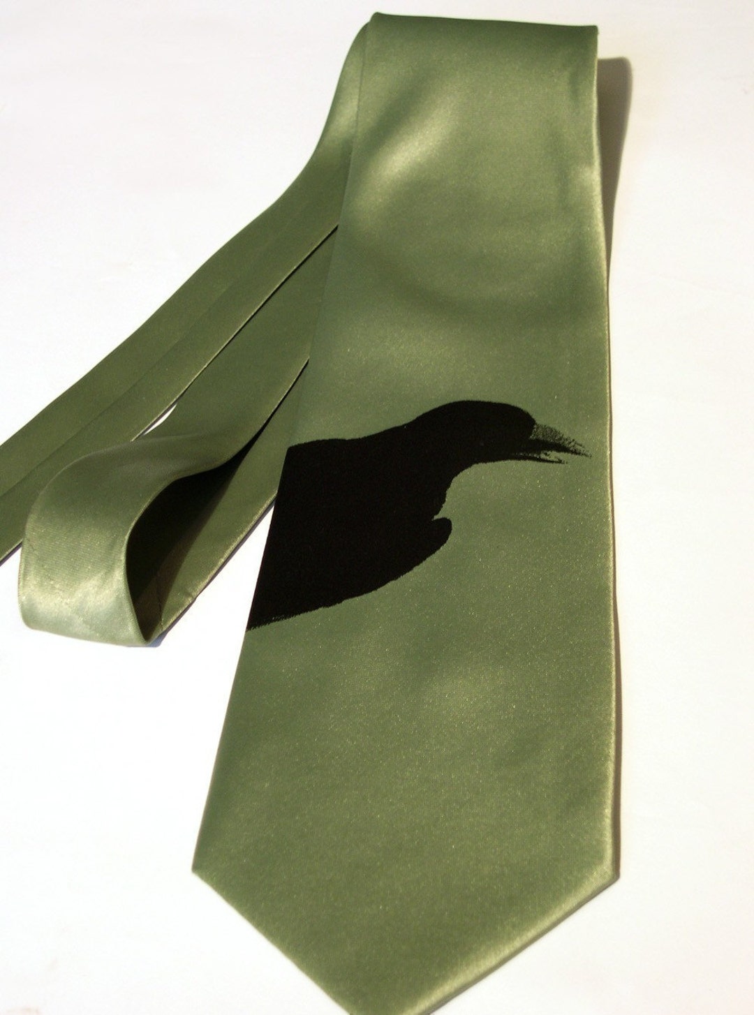 Raven Necktie. Black Bird, Crow Tie. Edgar Allan Poe Gift. Goth Wedding ...