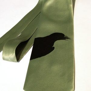 Raven Necktie. Black Bird, Crow Tie. Edgar Allan Poe Gift. Goth Wedding ...