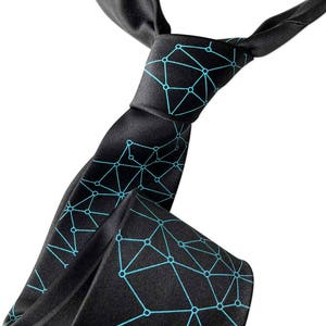 Blockchain Tie, Ethereum, Crypto, Bitcoin Tie. Geometric Pattern Silk ...