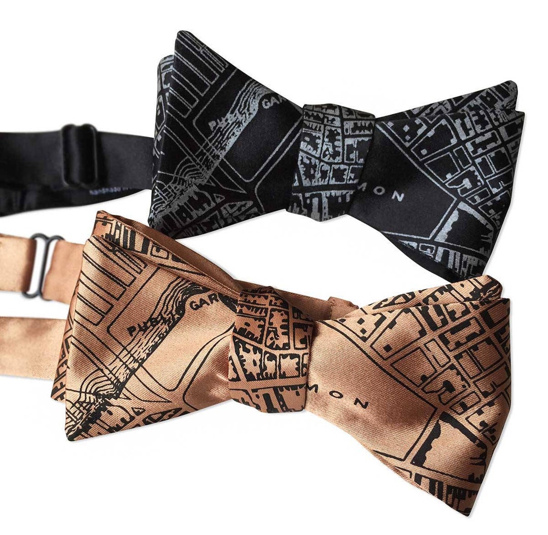 Boston Bow Tie. City of Boston Map, Mens Self Tie Bow Tie. Boston Map ...