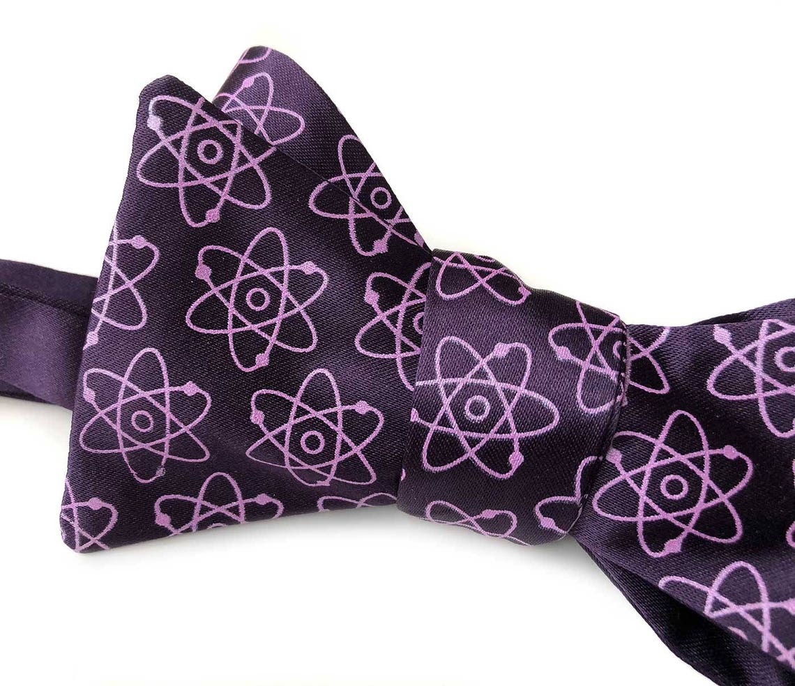 Atoms Bow Tie. Molecular Model, Atoms Print, Science Bow Tie. Science Teacher Gift, Nuclear ...