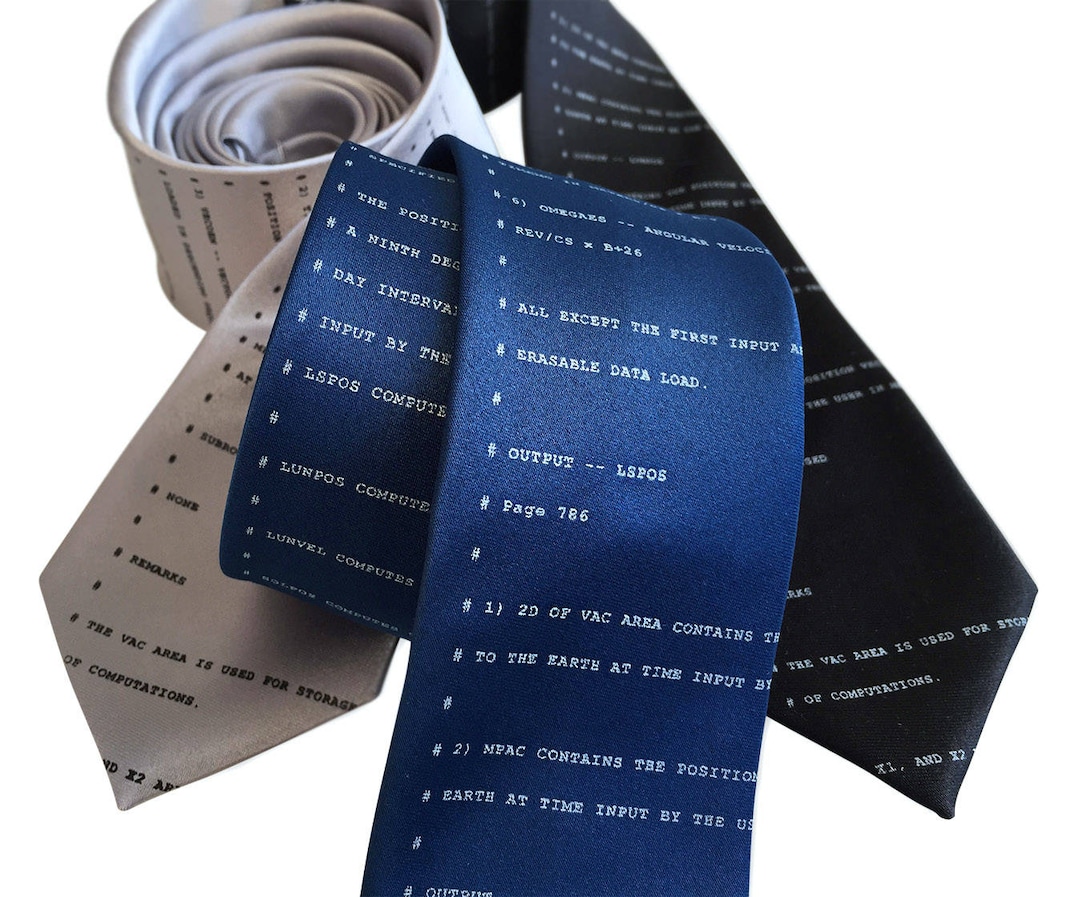 Apollo 11 Code Necktie. NASA Astronaut Source Code Tie. to the Moon ...