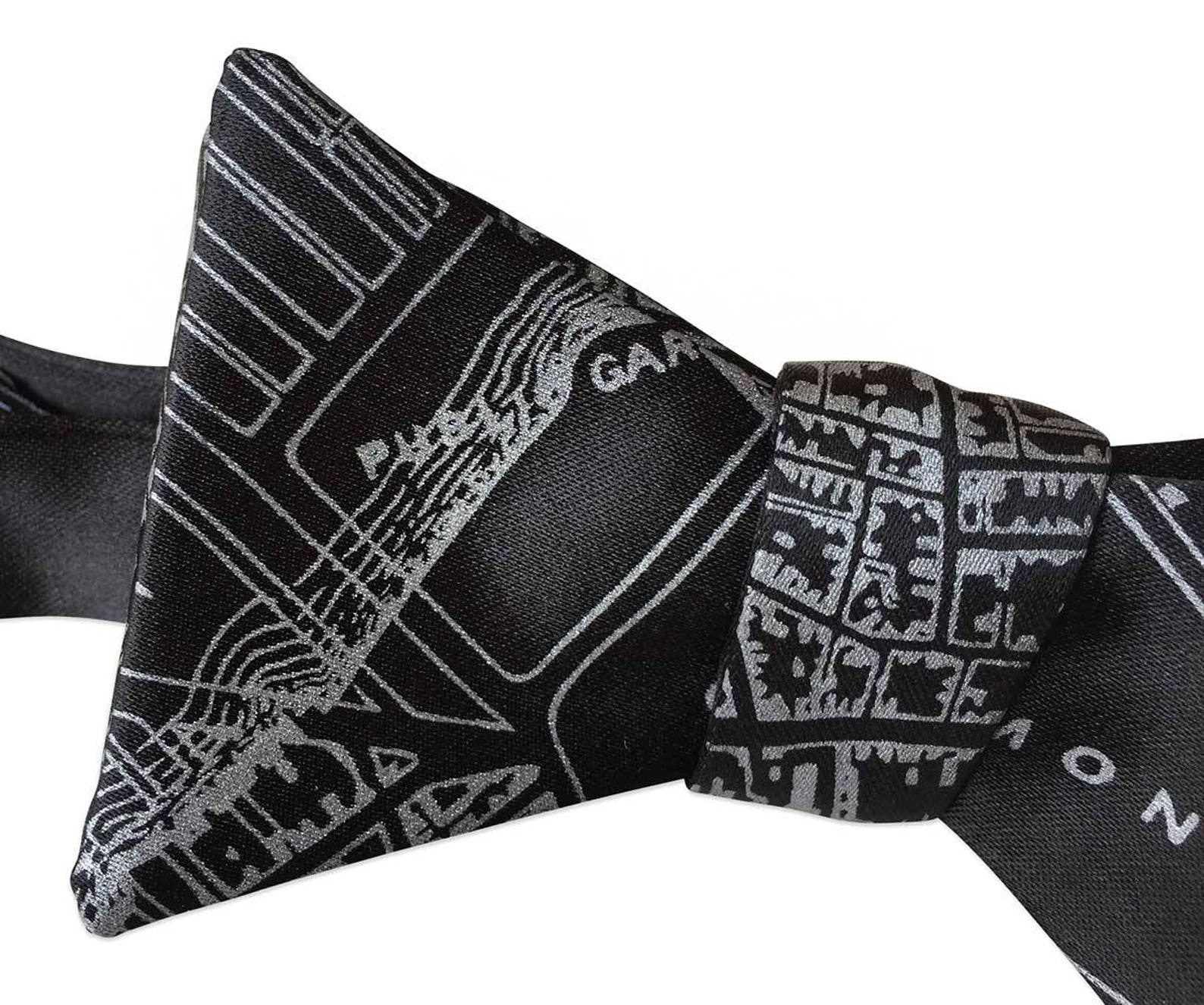 Boston Bow Tie. City of Boston Map, Mens Self Tie Bow Tie. Boston Map ...