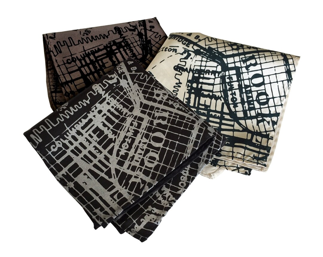 New York City Map Pocket Square. Brooklyn, Manhattan Gift. Screen ...