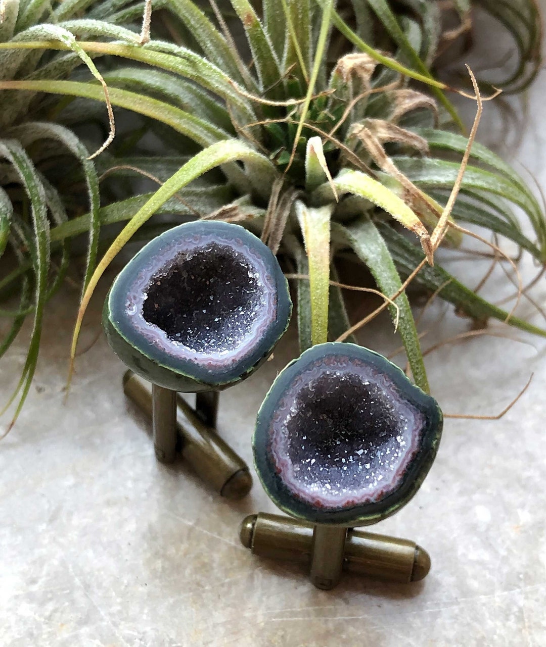 Amethyst Tabasco Geode Cufflinks. Classic Purple Crystal Gift for Him ...